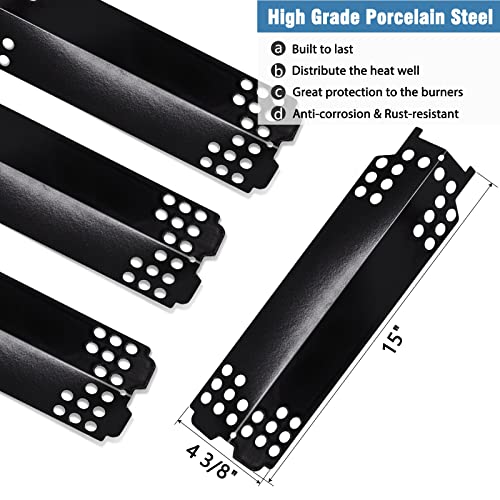Yiming Grill Replacement Parts for Charbroil 463436215, 463436214, 463439915, 463436213, 463439914 Grill Models. Grill Burner Pipe Tubes, Heat Plate Tent Shields, Carryover Tubes Replacement Kit.