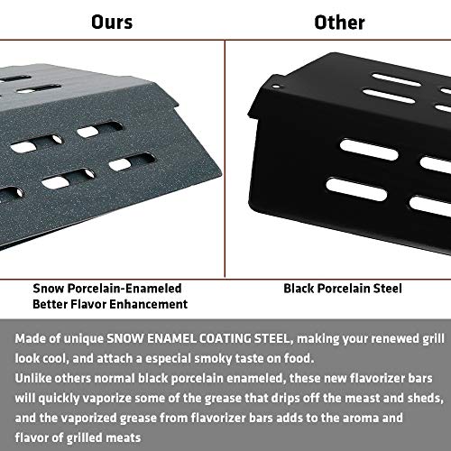 Uniflasy 7622 Heat Deflector for Weber Genesis 300 Series, Genesis E310 E320 E330 S310 S320 S330 Grill Parts with Front Control Knobs (2011 & Newer), Porcelain Steel Flavor Bar for Weber 65505 62756