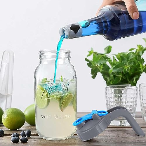 3 Pack 64oz Glass Mason Jar Pitchers with Airtight Lids - Sun Tea & Cold Brew Pitchers, Ideal for Lemonade, Coffee, Flavored Water