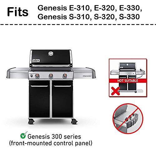 Uniflasy 7622 Heat Deflector for Weber Genesis 300 Series, Genesis E310 E320 E330 S310 S320 S330 Grill Parts with Front Control Knobs (2011 & Newer), Porcelain Steel Flavor Bar for Weber 65505 62756