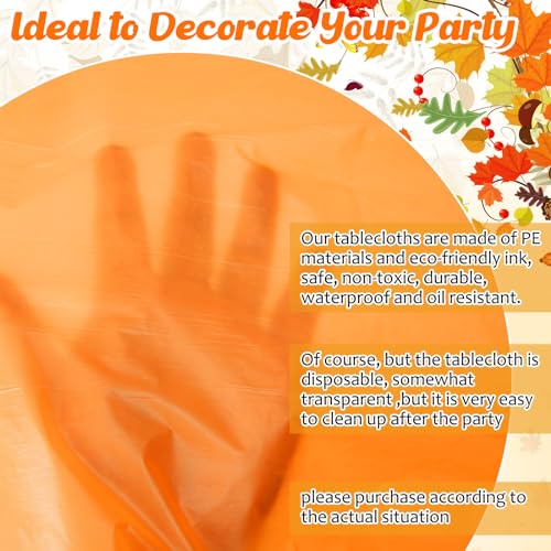 Patelai 24 Pcs Thanksgiving Disposable Plastic Tablecloth Fall Tablecloth for Rectangle Tables Waterproof Table Cover for Thanksgiving Fall Party Decoration, 54 x 108 Inch (Orange,Yellow,Brown)