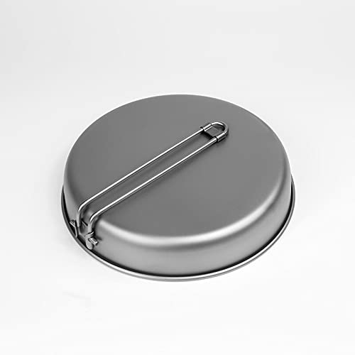 JAHH Titanium Folding Frying Pan Ultralight Cooking Pot Portable Outdoor Camping BBQ Cookware Pot Tableware Cutlery