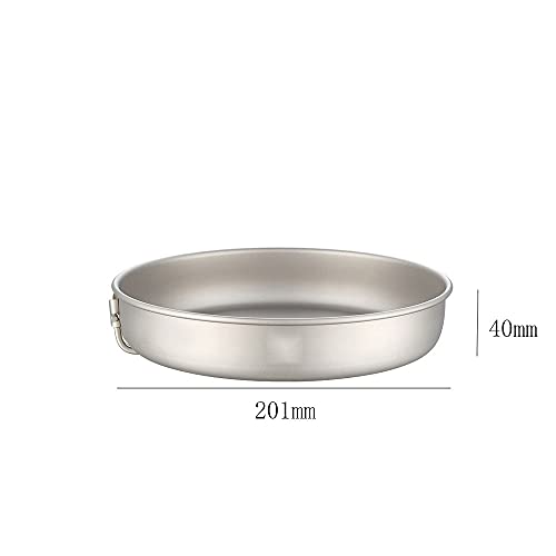 JAHH Titanium Folding Frying Pan Ultralight Cooking Pot Portable Outdoor Camping BBQ Cookware Pot Tableware Cutlery