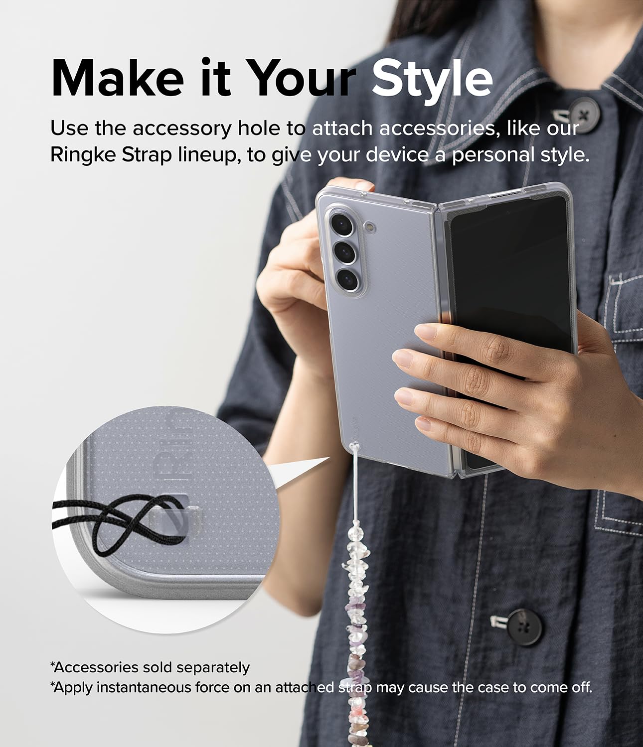 Ringke Slim [Prevents Oily Smudges] Compatible with Samsung Galaxy Z Fold 5 Case, Anti-Fingerprint Technology Smudge Proof Translucent Phone Cover for Women, Men - Matte Clear