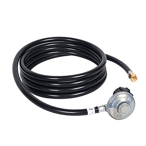 GasSaf 12 FT Propane Regulator Hose Propane Fire Pit Hose Kit for Mr. Heater Propane Heater,Portable Fire Pit, Generator and More, 3/8" Female Flare Nut Connection