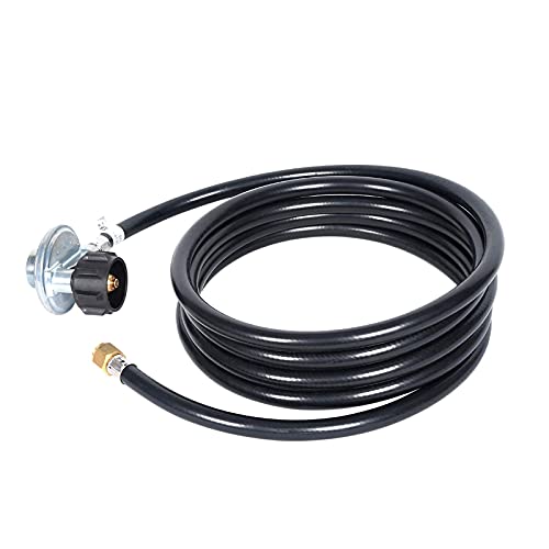 GasSaf 12 FT Propane Regulator Hose Propane Fire Pit Hose Kit for Mr. Heater Propane Heater,Portable Fire Pit, Generator and More, 3/8" Female Flare Nut Connection