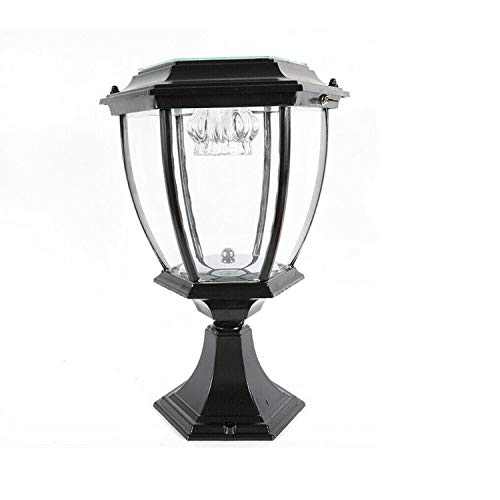 Aluminum Retro Solar Post Cap Light, Outdoor Garden Patio Summit Solar Powered Post Cap Light for Woods Posts ļ¼Blackļ¼