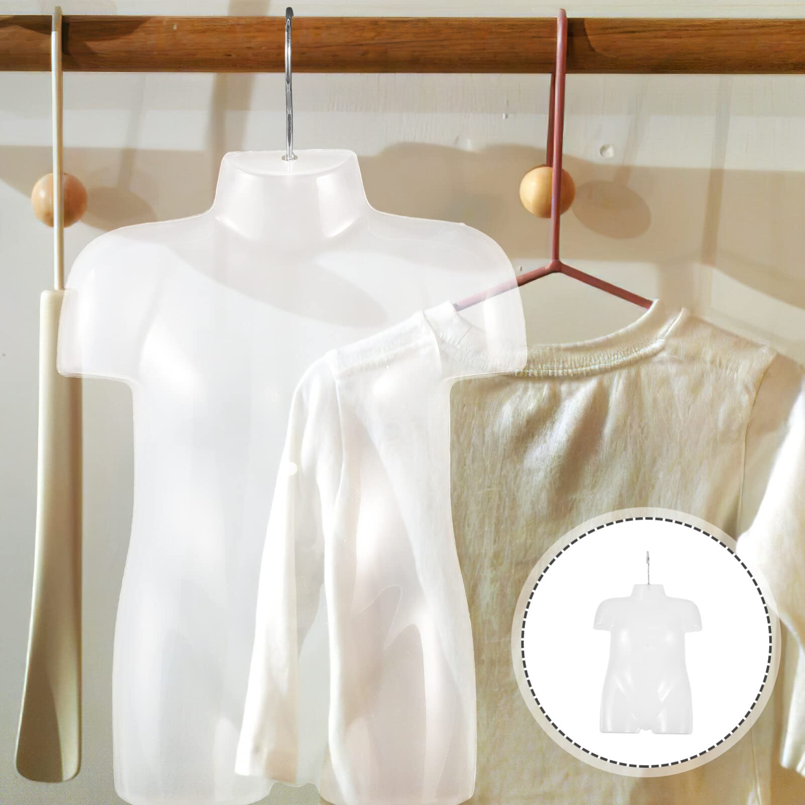 Mannequin Torso, Dress Form Hollow for Hanging, Use at Craft Shows, Photos or Display, White