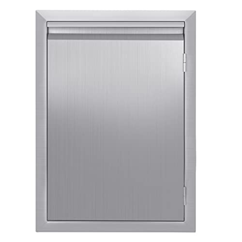 JIE JIN BBQ Access Door 17" W X 24" H 304 Stainless Steel Outdoor Kitchen Accessories Door for Indoor/Outdoor Kitchen Outdoor Cabinet BBQ Island