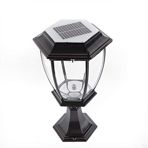Aluminum Retro Solar Post Cap Light, Outdoor Garden Patio Summit Solar Powered Post Cap Light for Woods Posts (Black)