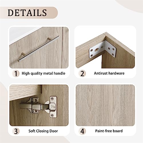 30 Inch Wall Mounted Bathroom Vanity Sink Combo, Modern Bathroom Vanity Set with Gel Sink Top, 2 Door Storage Cabinet with Handle, Hanging Bathroom Vanity w/Sink