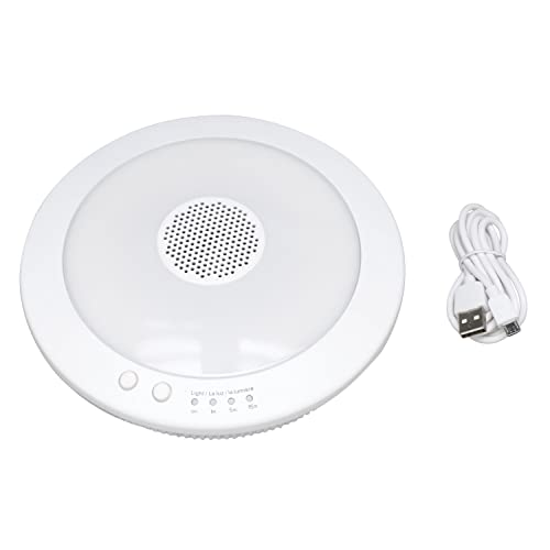 Good Earth Lighting LED Indoor/Outdoor Rechargeable Bluetooth Speaker Light - White, IP65, 4000K, 150 Lumens, Light Timer, USB Charging Cord Included, 30,000 Hour Rated Lamp Life