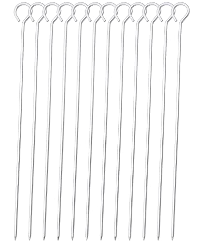 12 inch Barbecue Skewers Metal BBQ Sticks,12Pack Stainless Steel Square Skewer,Kebob,kabob Sets for Grill Outings Cooking (BBQ Skewers Square 12inch-12p)