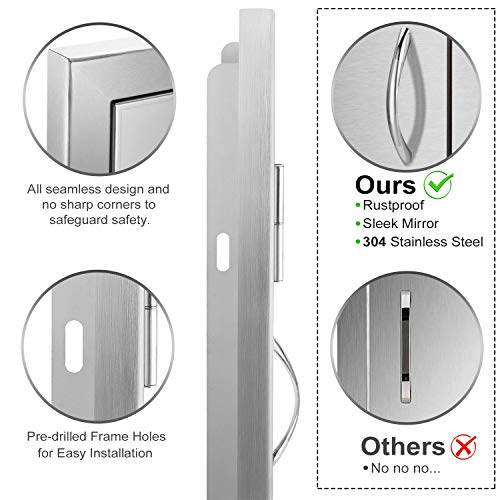 Seeutek Outdoor Kitchen Doors 17W x 24H Inch BBQ Access Door BBQ Island - Stainless Steel Single Wall Construction Vertical Door for Outdoor Kitchen Grilling Station or Commercial