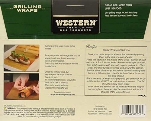 WESTERN 81231 Premium BBQ Products Grilling Wraps, Cedar