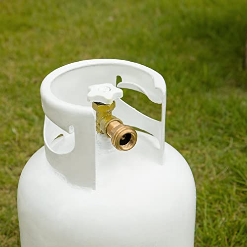 SHINESTAR POL to QCC1 Propane Tank Adapter - Old to New, 100 lb LP Tank Valve to Type-1 Fitting, Solid Brass