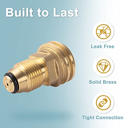 SHINESTAR POL to QCC1 Propane Tank Adapter - Old to New, 100 lb LP Tank Valve to Type-1 Fitting, Solid Brass