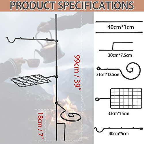 Swivel Camping Grill Grate Set|Portable Campfire Cooking Grill for Campfire Grill Grate Over Outdoor Bushcraft Fire Pits