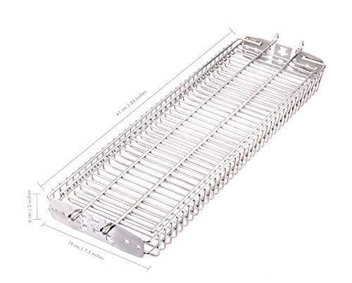 KANKA Grill XL Grill Basket. DOUBLE the size of regular baskets! 100% Stainless Steel