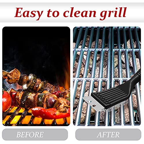 2 Pieces 8 Inch Grill Brush and Scraper Stainless Steel Wire Grill Brush Extra Strong BBQ Cleaner Accessories Heavy Duty Barbecue Grill Cleaning Brush Grill Grate Brush Cleaner
