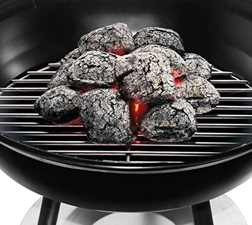 Moss & Stone Premium Portable 14Inch BBQ | Ultimate Outdoor Charcoal Barbecue Grill with Removable Legs & Ash Catcher | Portable BBQ Table Stand & 2 Chrome Plated Grilling Grates | Mesh Edges