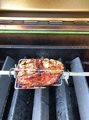 onlyfire 6102 Stainless Steel Grill Rotisserie Forks(1-Pair)-Fits for Weber 3/8" and 5/16" Square Spit Rods