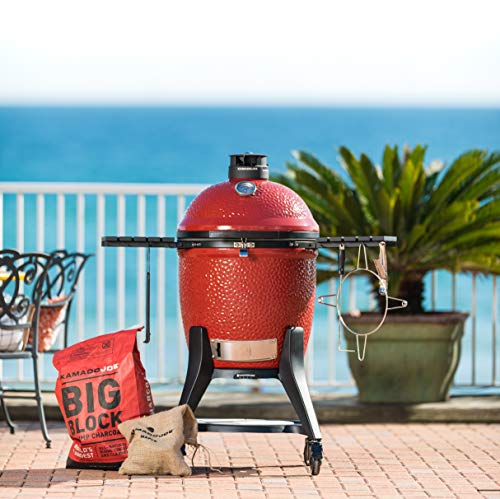 Kamado Joe KJ15040921 Classic Joe III 18-inch Charcoal Grill with Cart and Side Shelves, Blaze Red