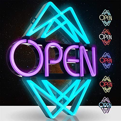 2 Open Signs by Element Lux - 49 Color Combinations - 1 Medium Size 16in x 7.5in - 1 Large Size 20 x 22in