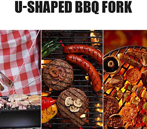 Telescoping Marshmallow Roasting Sticks with Wooden Handle 32-inch Extendable Sturdy Stainless Steel Roasting Forks for BBQ Extendable Forks Camping Accessories (4)