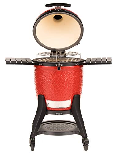 Kamado Joe KJ15040921 Classic Joe III 18-inch Charcoal Grill with Cart and Side Shelves, Blaze Red