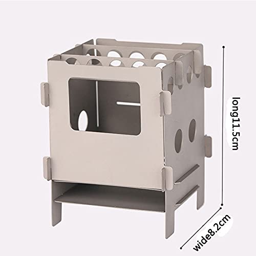 JAHH Simple Outdoor Camping Hiking Ultralight Titanium Wood Stove Multi-Fuels BBQ Stove