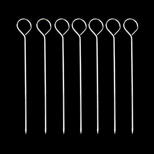 HONBAY 30PCS Stainless Steel Barbecue Skewers Roast Goose Needles Turkey Lacers for Trussing Turkey and Barbecue (5.8 Inch)