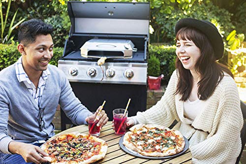 only fire Pizza Oven Kit for Grill Top, Portable Stainless Steel Pizza Oven Kit for Gas Grill, Charcoal Grill and Propane, Baking Tools Including Pizza Chamber, Pizza Stone, Pizza Peel & Thermometer