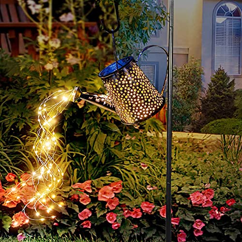 Solar Watering Can Lights - Solar Hanging Lanterns Outdoor Retro Kettle Landscape Lights with 90 LED Lights and Bracket, Solar Garden Lights Outdoor Fairy Lights for Patio Yard Garden Décor