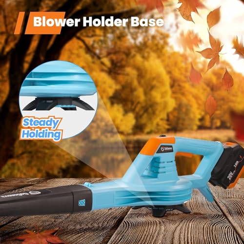 GoGonova 20V Leaf Blower Cordless with Battery and Charger, Electric Leaf Blower with 330CFM Power and 6 Speeds, Battery Powered Leaf Blower for Lawn
