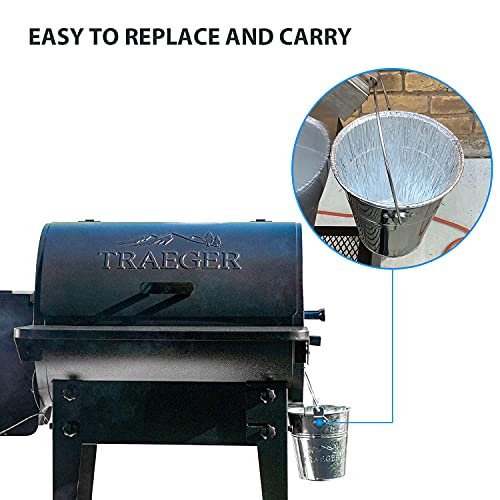 AJinTeby 20-Pack Aluminum Foil Grease Bucket Liners Replacement for Pit Boss Grills, 6.3β x 6.0β Grill Grease Bucket Liner