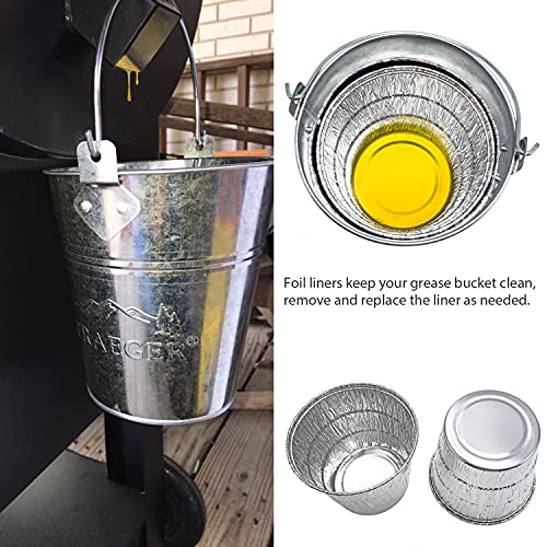 AJinTeby 20-Pack Aluminum Foil Grease Bucket Liners Replacement for Pit Boss Grills, 6.3β x 6.0β Grill Grease Bucket Liner