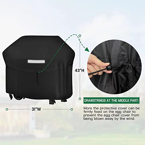Grill Cover, BBQ Grill Cover 31 inch, Waterproof, Weather Resistant, Rip-Proof, Anti-UV, Fade Resistant, with Adjustable Velcro Strap, Gas Grill Cover for Weber, Char Broil, Nexgrill Grills and More