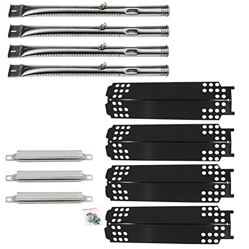 Sunshineey BBQ Gas Gril Replacement Parts Kit Stainless Steel Grill Burners, Porcelain Steel Heat Plate and Crossver Tube for Charbroil 463436215 463436213,Thermos 466360113 Grill Model g432-y700-w1