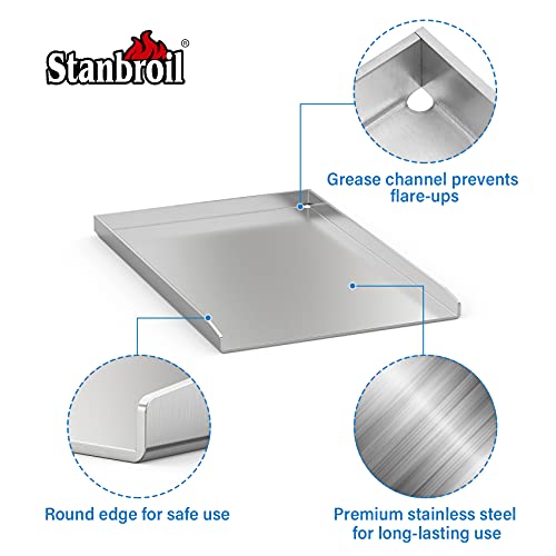 Stanbroil Universal Stainless Steel Griddle Pan for Outdoor Grill Stove Cooking