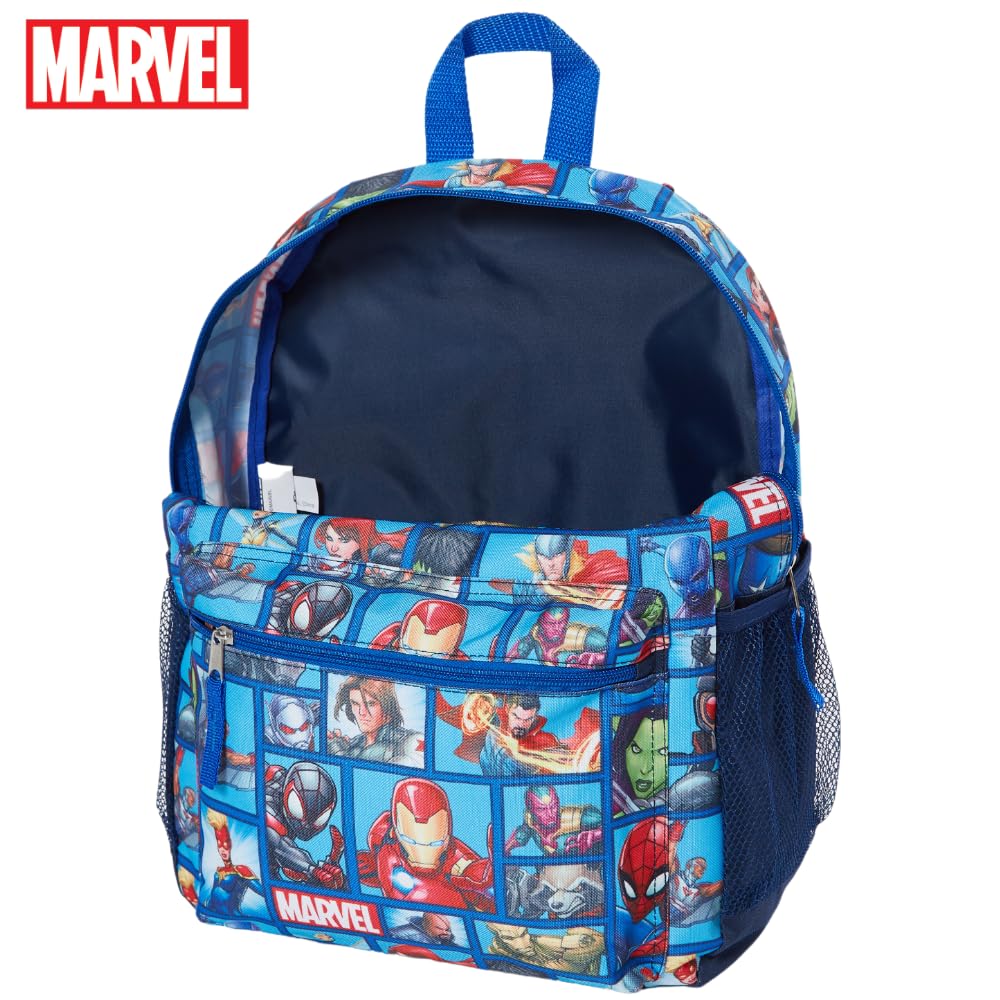 Marvel Comics Avengers Iron Man, Thor, Captain Marvel, Spiderman Backpack for Kids, 16 inch