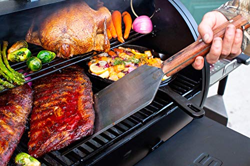 PIT BOSS 67288 Cut Stainless Steel with Rosewood Handle Large Grill Spatula