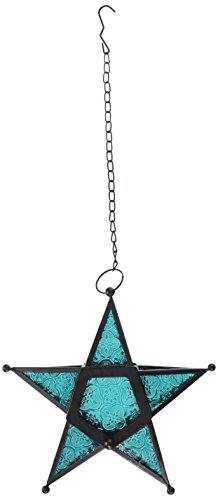 Zings & Thingz 57072915 Blue Star Hanging Lantern, Brown