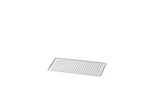 Japanese Tabletop BBQ Charcoal Grill Shichirin Konro, with Metal Grate and Wood Base, Rectangular, Made in Japan, 12 x 5.8"