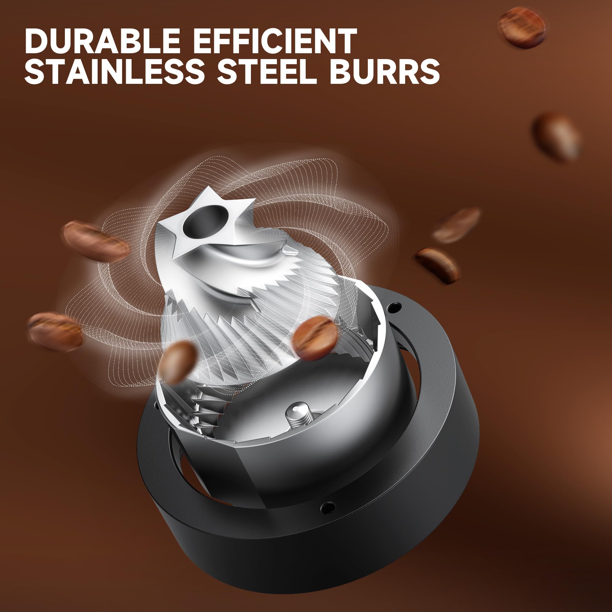 Manual Coffee Grinder, External Adjustable Coarseness Capacity 20g with Stainless Steel Conical Burr, MIFEEL Portable Hand Coffee Bean Grinder with Removable Handle for Travel, Camping, Office