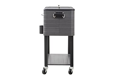 Sunjoy A601000800 80QT Gray Wood Grain Finish Cooler