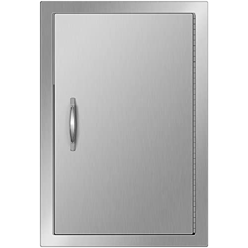 Mophorn BBQ Access Door 17W x 24H Inch, Vertical Single BBQ Door Stainless Steel, Outdoor Kitchen Doors for BBQ Island, Grill Station, Outdoor Cabinet