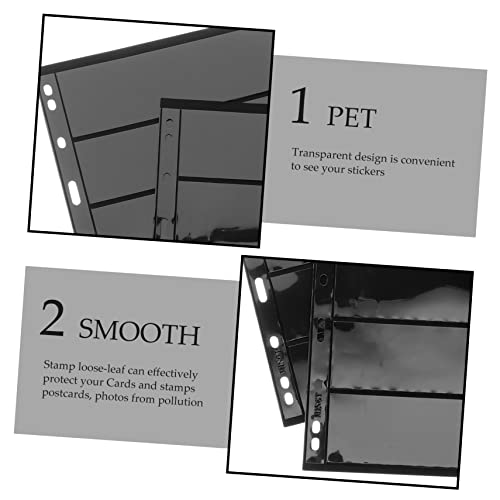 Ciieeo 30 Pcs Sheets Stamp Collection Inserts Stamps Postage Forever Postage Album Binder Sleeves Order Stamps Black Binders Stamp Loose-leaf Stamp Album The Pet A5 Standard Edition
