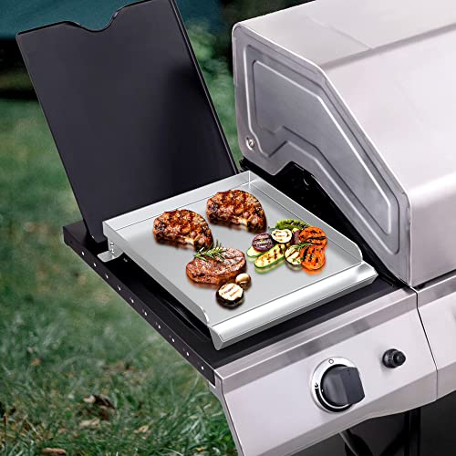 Stanbroil Stainless Steel Griddle, Universal Flat Top Griddle for Gas Grill with Side Burner, Gas Grill Accessory, 11" x 13"