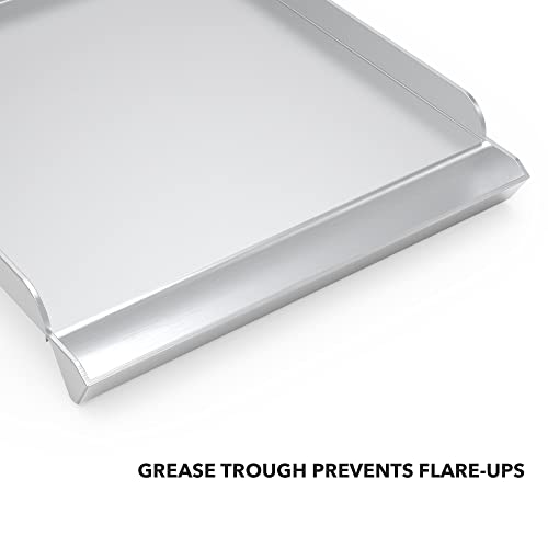Stanbroil Stainless Steel Griddle, Universal Flat Top Griddle for Gas Grill with Side Burner, Gas Grill Accessory, 11" x 13"